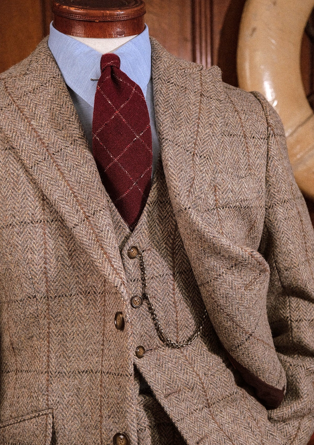 Brockman Harris Tweed Jacket - Light Grey & Cinnamon Check – Thomas ...