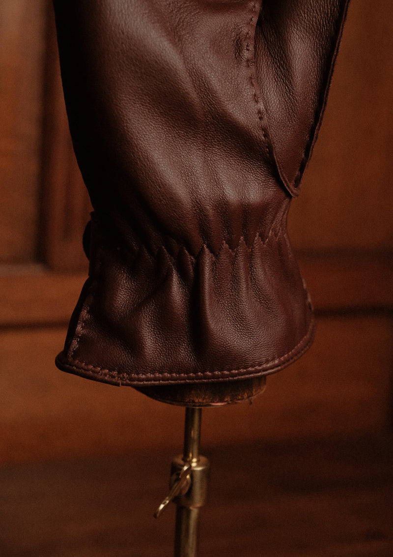 Cashmere Lined Smooth Leather Gloves - Chestnut – Thomas Farthing London