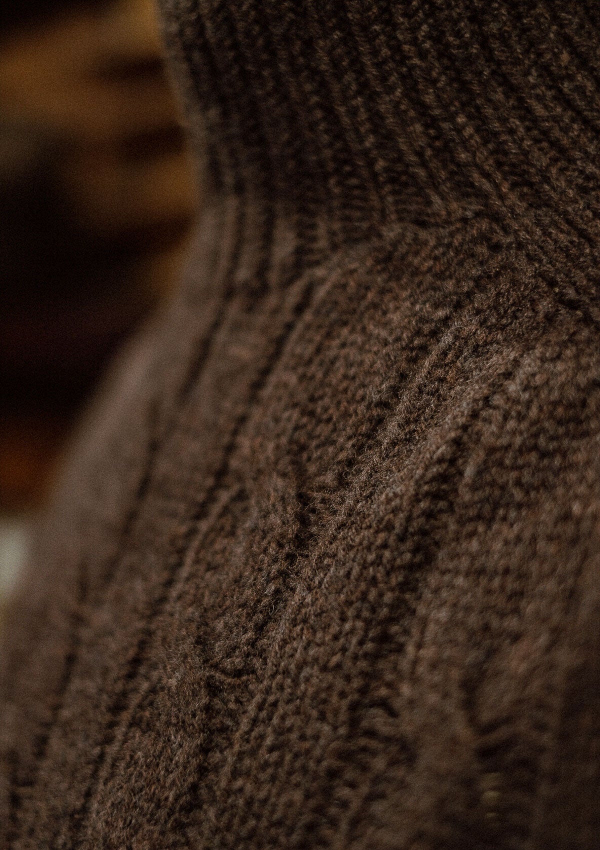 Clapperton Half Cable Knit Lambswool Sweater - Brown – Thomas Farthing ...